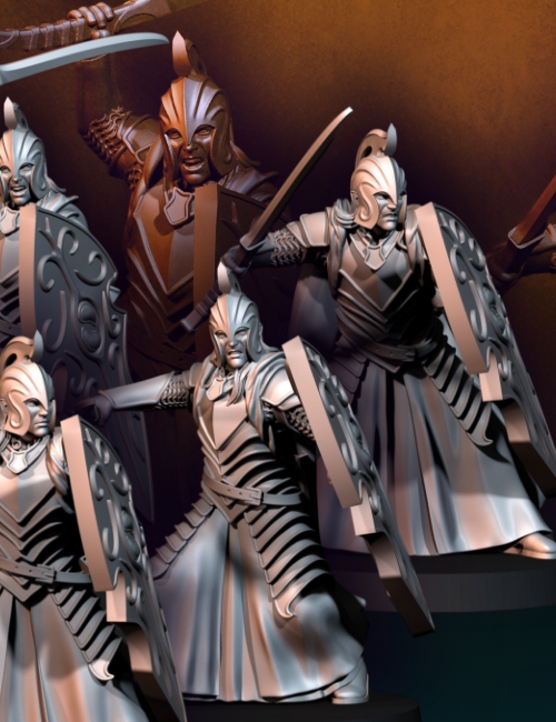 6x Bloody Elf with Sword and Shield – Davale Games