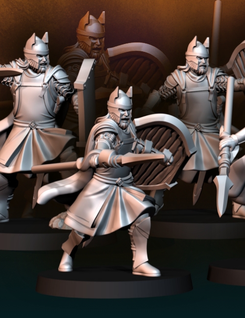 6x High Humans Warriors with Spear – Davale Games