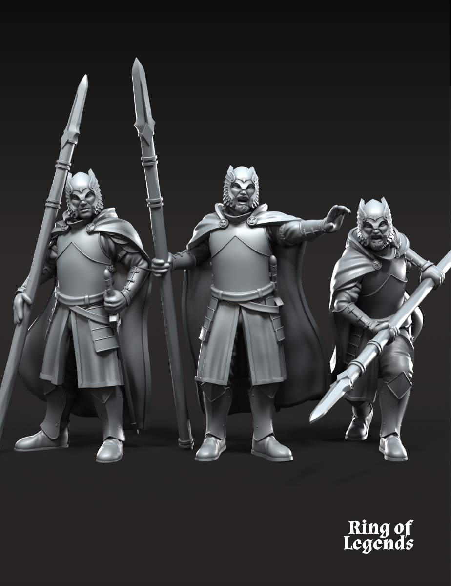 6x Grey Castle Court Guards on foot | Spear – Davale Games